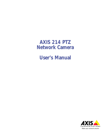 Axis Communications AXIS 214 PTZ Security Camera User manual | Manualzz