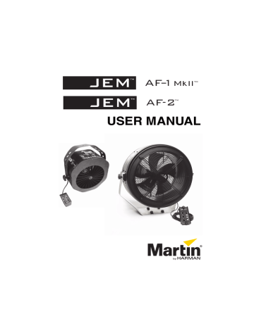 Martin AF-1 MkII, AF-2 Fan User Manual | Manualzz