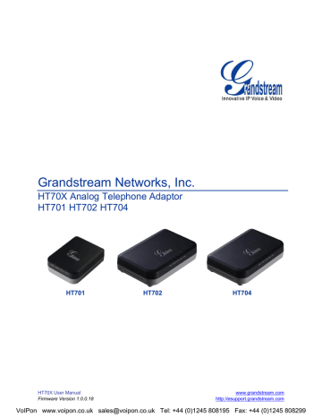 Grandstream Networks HT701 User manual | Manualzz