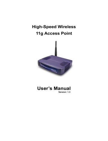 WLAN Access Point 11g User's Manual | Manualzz