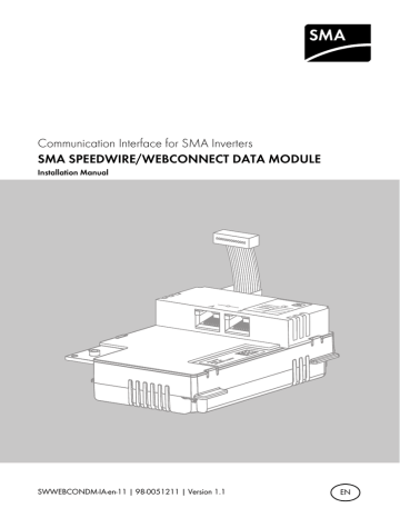 SMA Speedwire/Webconnect Data Module Installation Manual | Manualzz