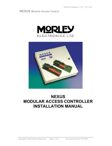 NEXUS Modular Access Controller Installation Manual | Manualzz