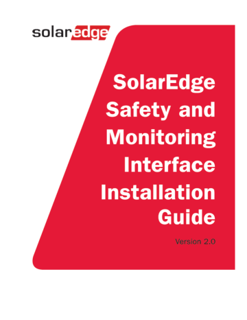 SolarEdge Safety and Monitoring Interface Installation Guide | Manualzz