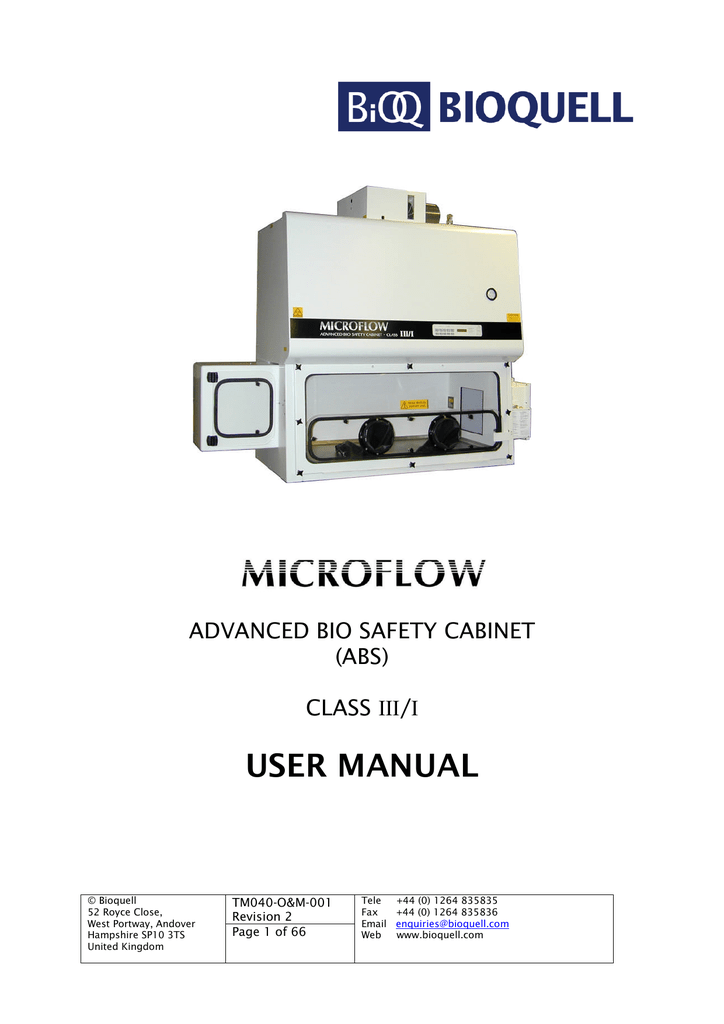 Microflow Advanced Biosafety Cabinet Class 1 | Cabinets Matttroy