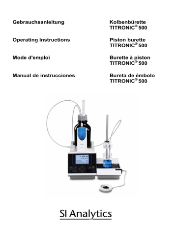Piston Burette TITRONIC 500 Operating Instructions | Manualzz