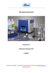 Elma Elmasonic P - Operating instructions, User manual