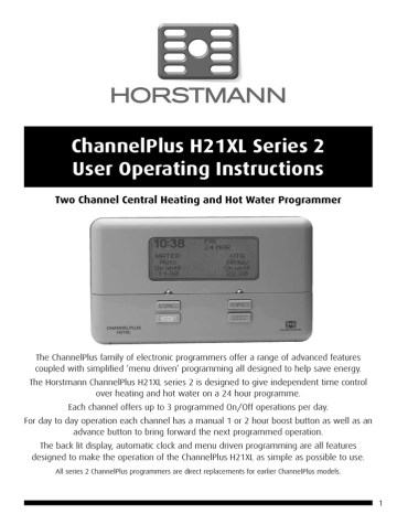 Horstmann ChannelPlus H21 XL Series 2 Time Switch User guide | Manualzz