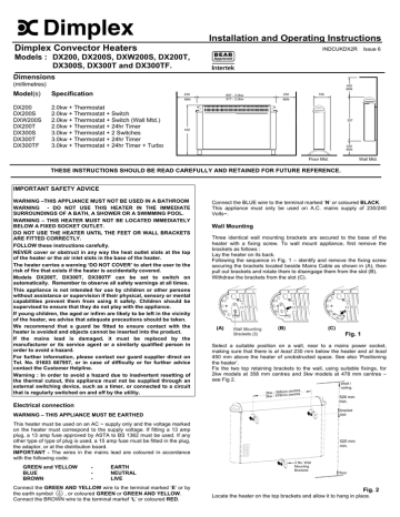 Dimplex DXC20 Instruction manual | Manualzz