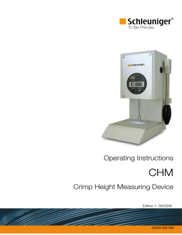 Schleuniger CHM Crimp Height Measuring Device Operating Instructions ...