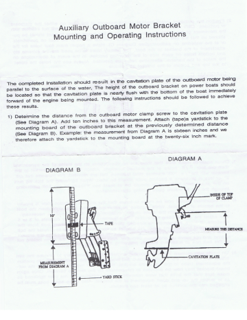 Auxiliary Outboard Motor Bracket Mounting Instructions | Manualzz