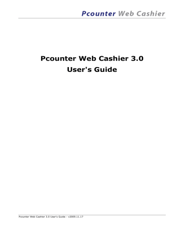 Pcounter Web Cashier 3.0 User's Guide | Manualzz