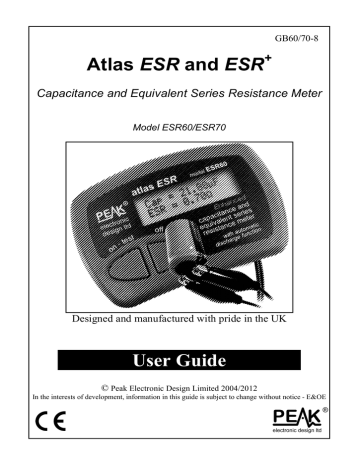 PEAK Atlas ESR60 User manual | Manualzz