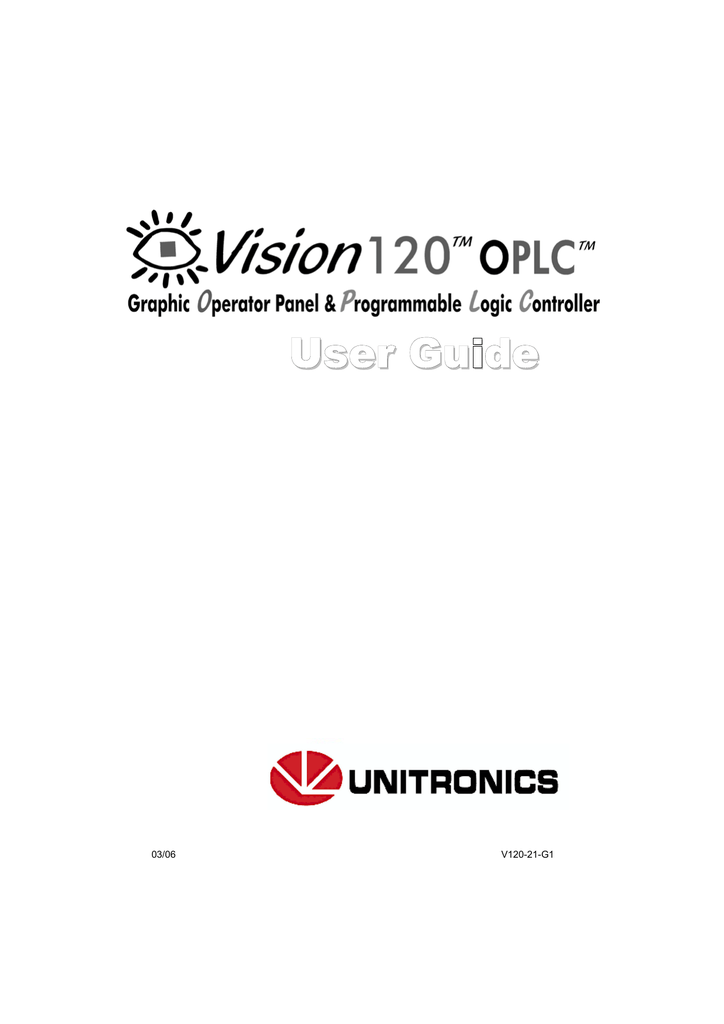 Unitronics Vision 120 OPLC User manual | Manualzz