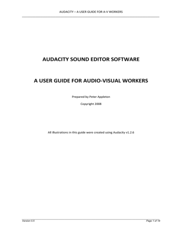 Audacity Sound Editor User Guide for A-V Workers | Manualzz