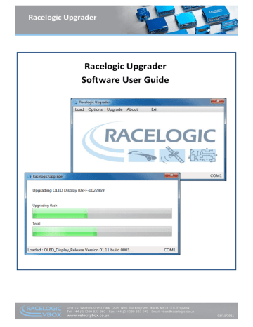 Racelogic Upgrader Owner's Manual | Manualzz