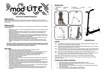 Mod Lite Scooter User Manual | Manualzz