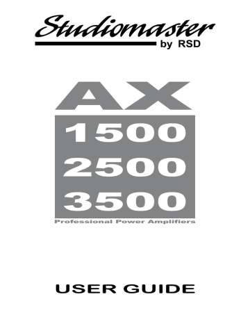 Studiomaster AX Amplifier Product Manual | Manualzz