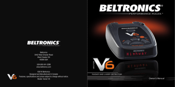 Beltronics Vector V6 Owner's Manual | Manualzz