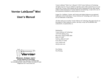 Vernier LabQuest Mini manual | Manualzz