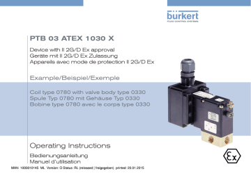 Burkert PTB 03 ATEX 1030 X Operating Instructions Manual | Manualzz