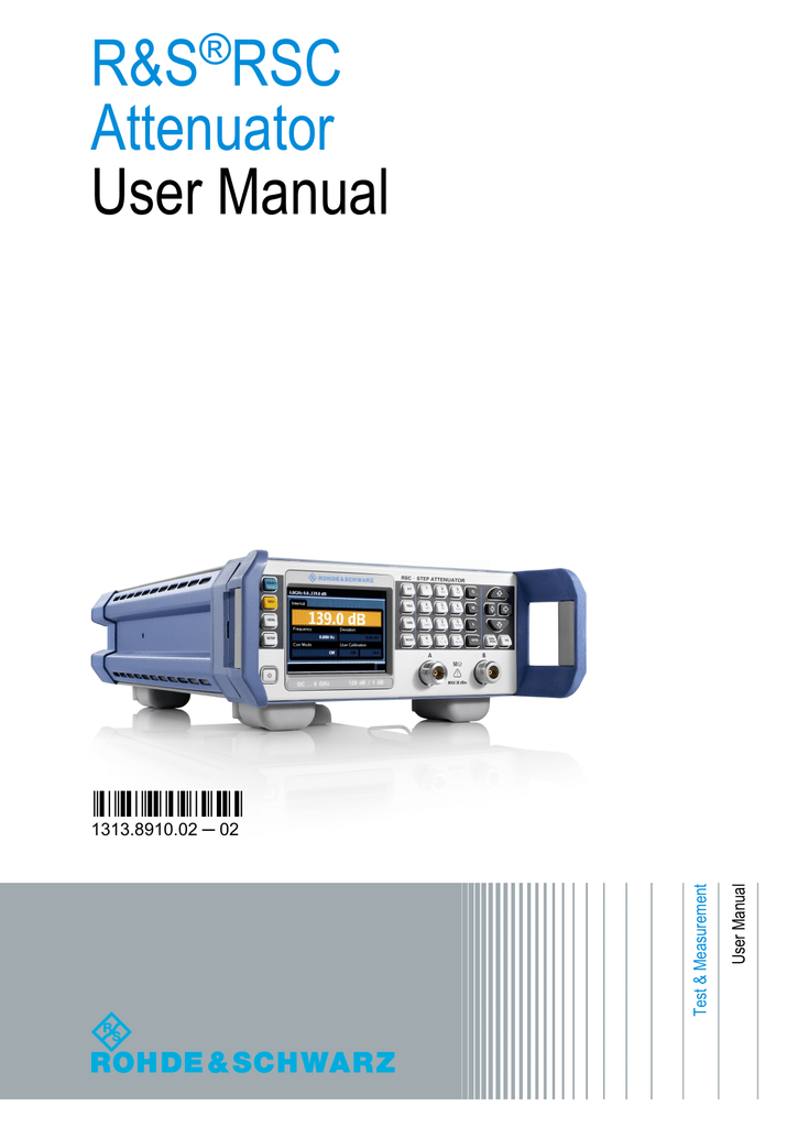 Rohde&Schwarz RSC User Manual | Manualzz