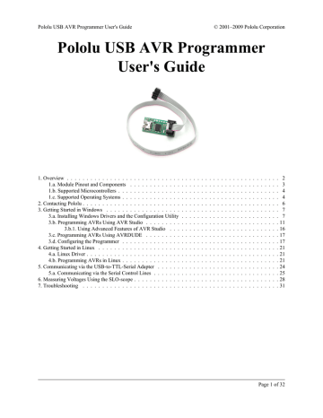 Pololu USB AVR Programmer User's Guide | Manualzz