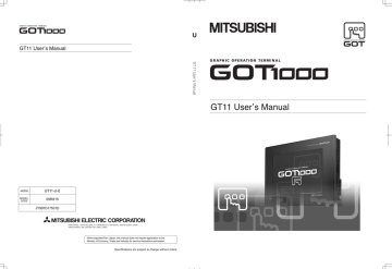 Mitsubishi GOT1000 GT11 User manual | Manualzz