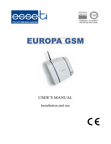 Phone system Europa GSM user manual | Manualzz