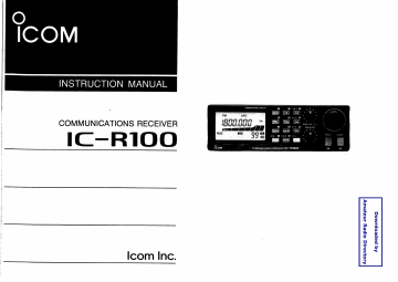 ICOM IC-R100 Communications Receiver Instruction Manual | Manualzz