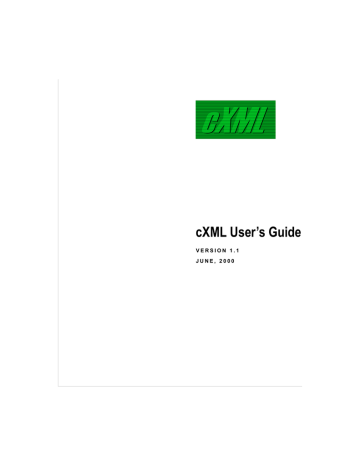 cXML User’s Guide Version 1.1 | Manualzz