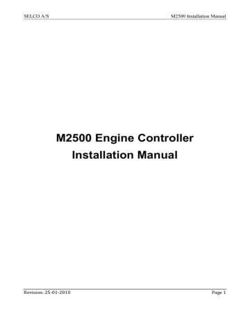 Engine Controller M2500 Installation Manual | Manualzz