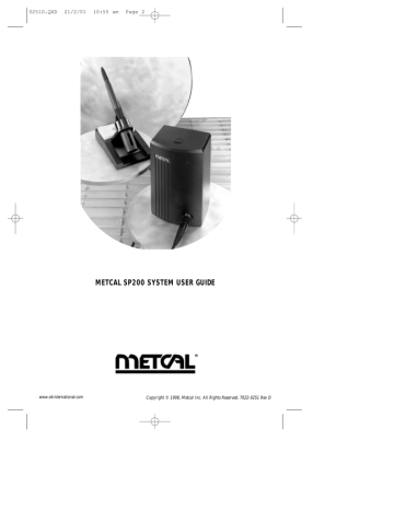 Metcal SP200 Soldering System User Guide | Manualzz