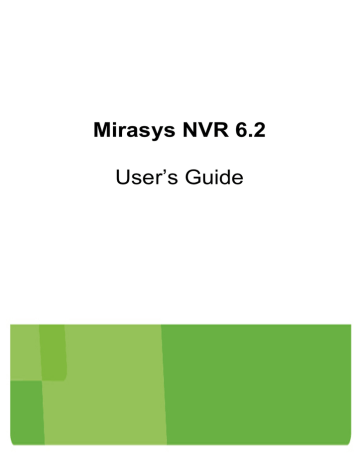 Mirasys NVR 6.2 User’s Guide | Manualzz