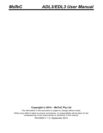 MoTeC ADL3 EDL3 User Manual | Manualzz