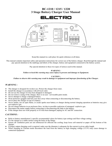 electro BC-1210 User manual | Manualzz