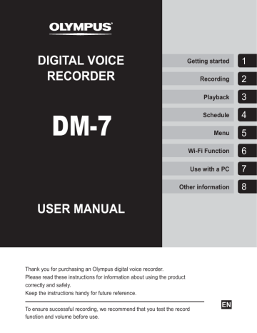 Olympus DM-7 Digital Voice Recorder User Manual | Manualzz