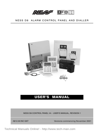 Ness D8 V4 Alarm Control Panel User Manual | Manualzz