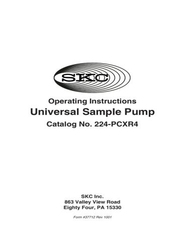 Sample Pump PCXR4 Universal Operating Instructions | Manualzz