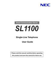 NEC SL1000 - User manual, Programming Manual, User Guide