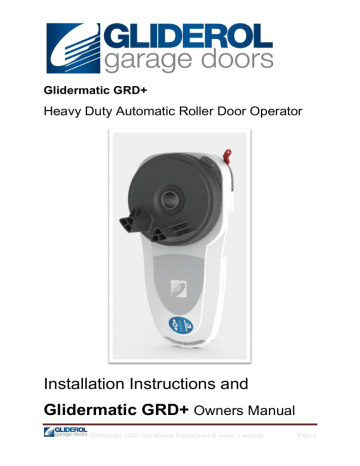 Gliderol Glidermatic GRD Installation Instructions And Owner's Manual ...