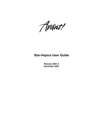 Star-Hspice User Guide - Release 2001.4 | Manualzz