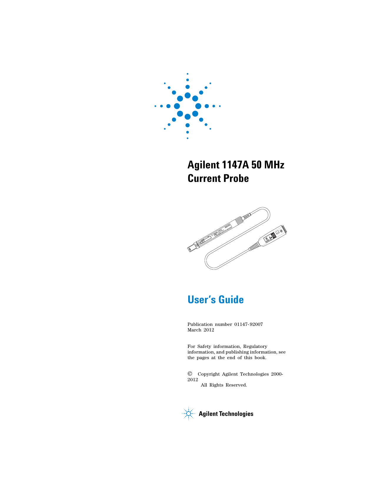 Agilent 1147A 50 MHz Current Probe User's Guide | Manualzz