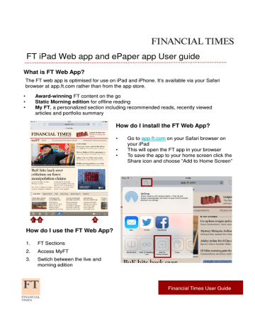FT web app, FT ePaper app User Guide | Manualzz