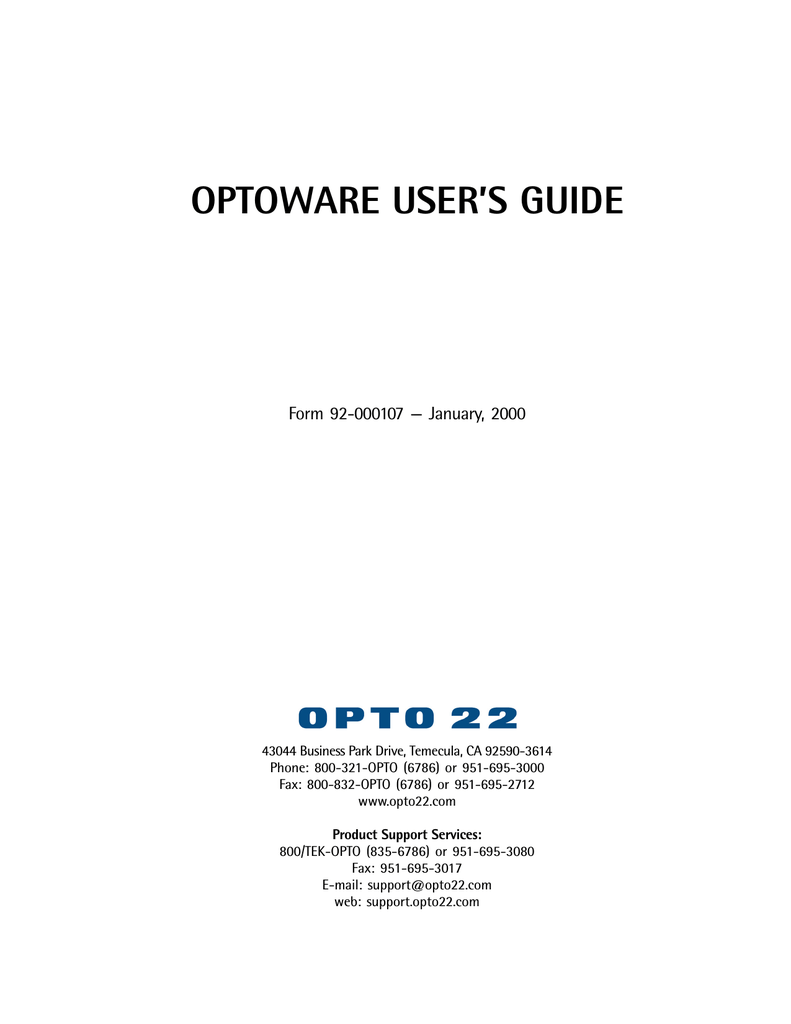 Opto 22 Optoware Manual Manualzz