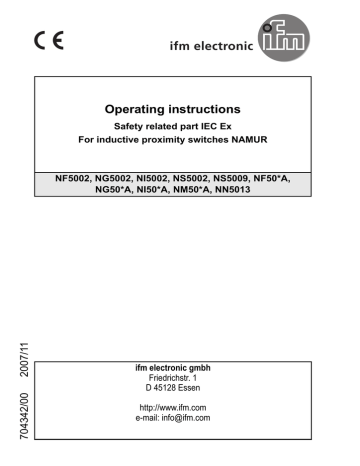 IFM NS5009 Induktiver NAMUR-Sensor Operating Instructions | Manualzz