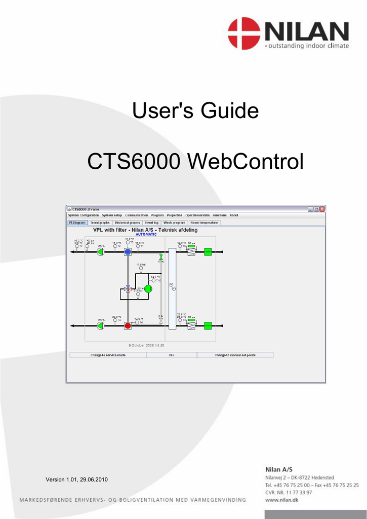Nilan CTS-6000-Webcontrol Software instructions | Manualzz