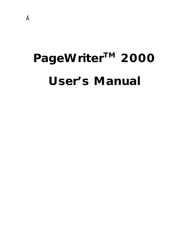 Motorola PageWriter 2000 User manual | Manualzz