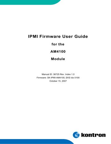 IPMI Firmware AM4100 Module User Guide | Manualzz