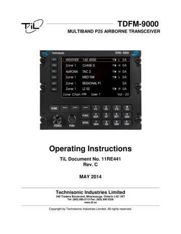 Technisonic TDFM-9000 Operating instructions | Manualzz