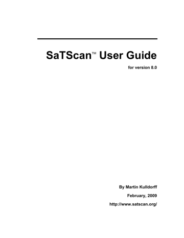 Software SaTScan User Guide - version 8.0 | Manualzz